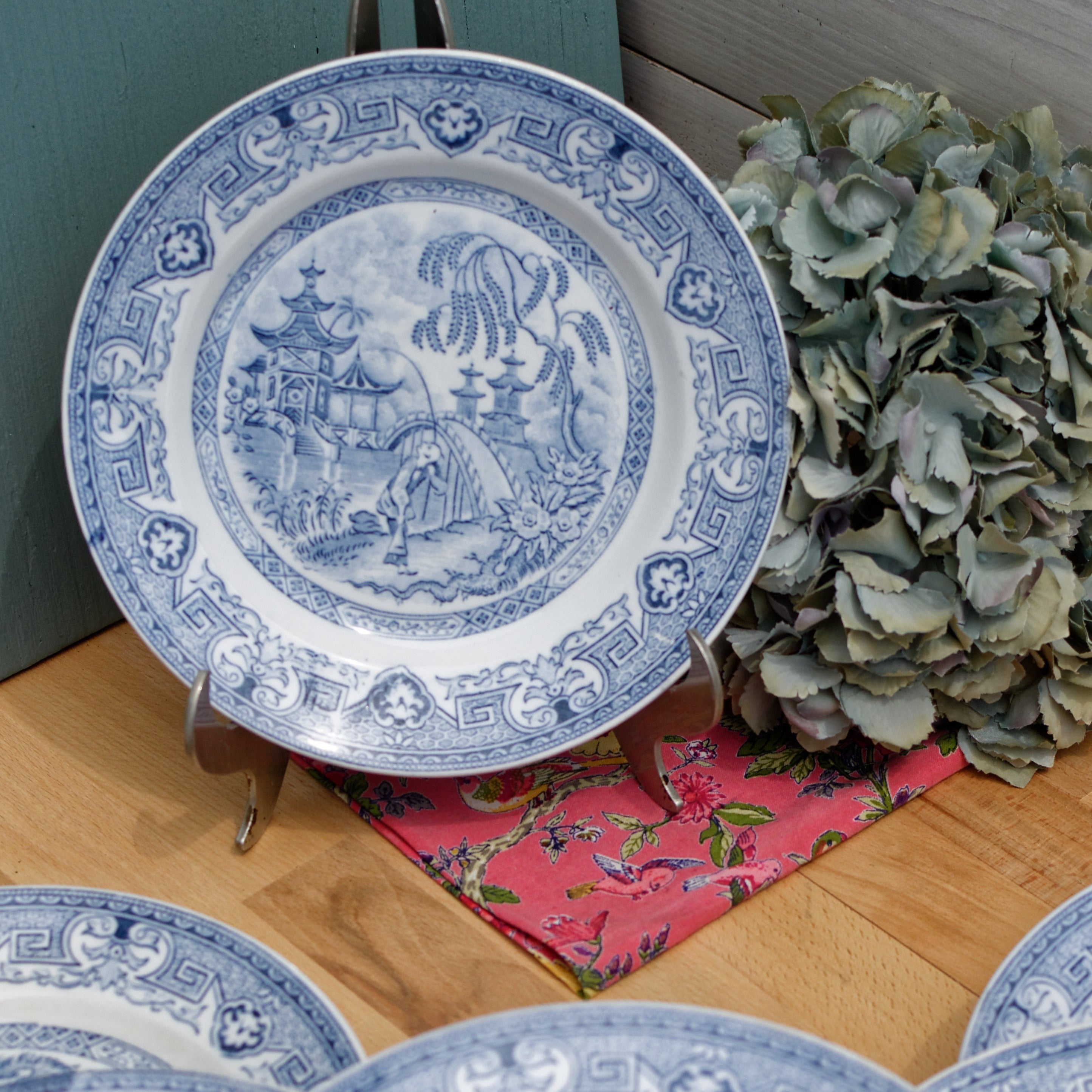 1900s ~ "YEDDO" Sarreguemines U&C ~ French Antique Ironstone Blue Tran ...