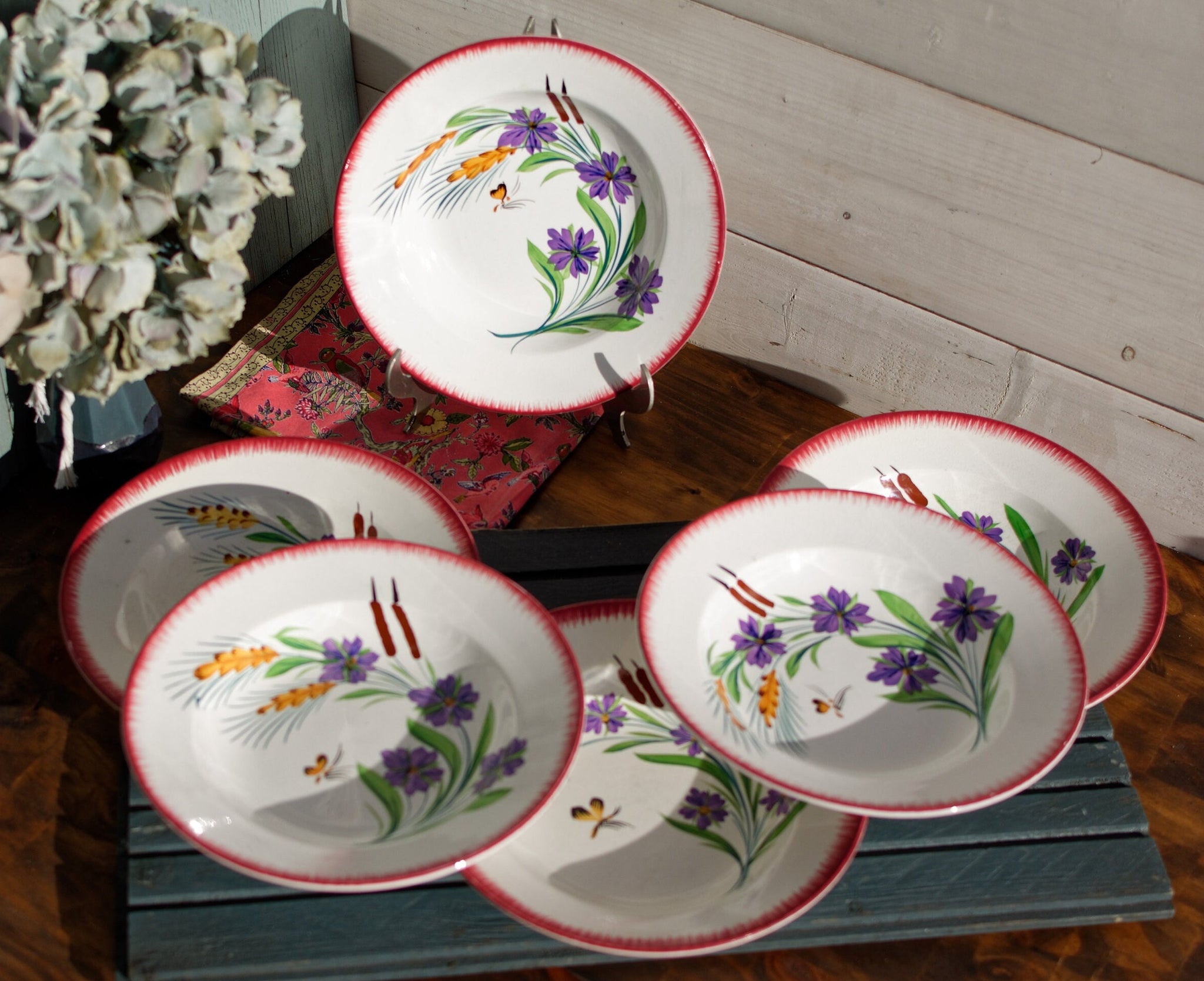 1900's ~ Opaque de SARREGUEMINES ~ French Antique Hand-Painted Ironsto ...